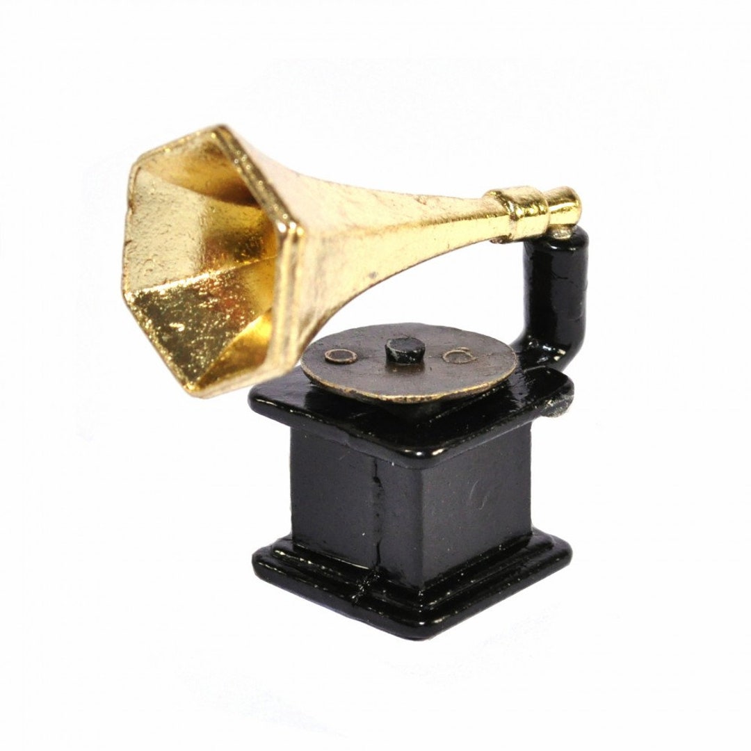 Dolls House Small Gramophone Record Player Old Fashioned Music Room ...