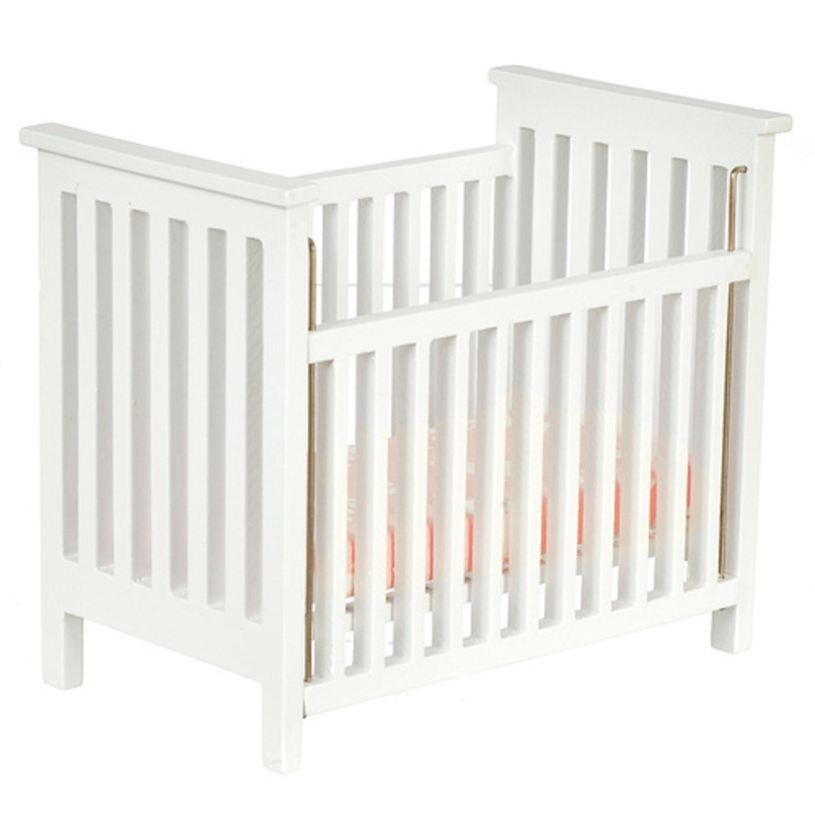 Dolls House White Slatted Cot Crib Miniature 1:12 Nursery Baby ...