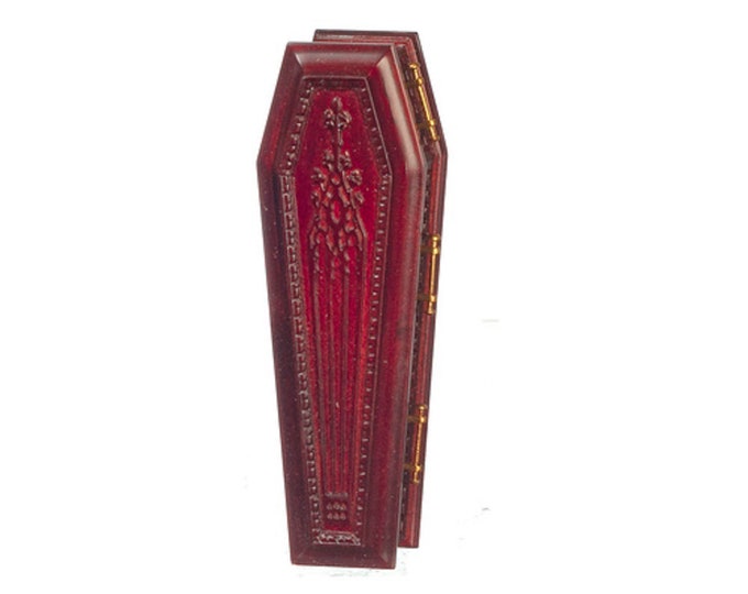 1:12 Scale Wooden Miniature Coffin Casket Mahogany Color With Brass ...