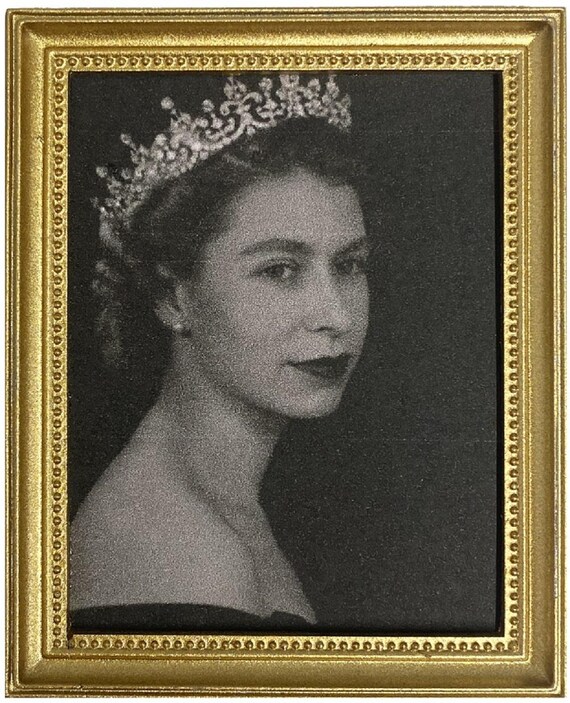 Dolls House Queen Elizabeth II in Crown Miniature Portrait - Etsy