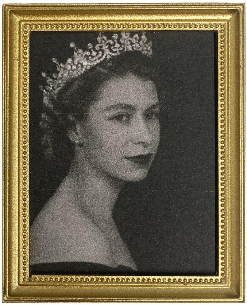Dolls House Queen Elizabeth II in Crown Miniature Portrait - Etsy