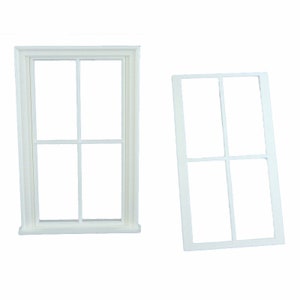 Dolls House Miniature White Plastic Victorian Window Frame 4 Pane DIY ...