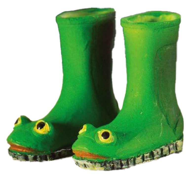 Dolls House Green Frog Wellington Boots Wellies Miniature Garden ...