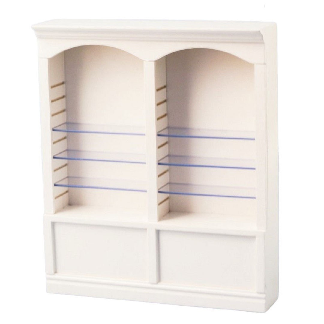 Dolls House 2 Bay Shop Fitting Double Store Display Shelf Unit White ...
