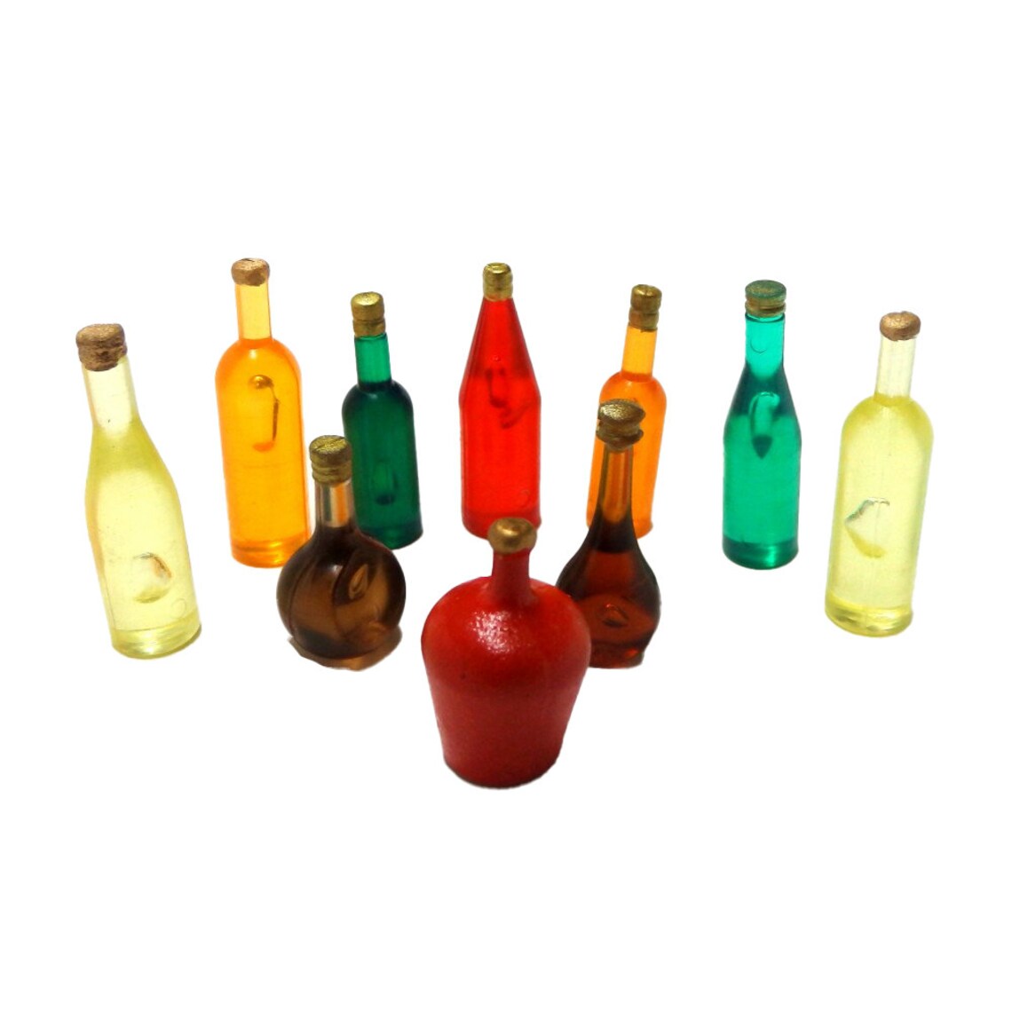 Dolls House 10 Mixed Coloured Bottles B Kitchen Pub Shop Accessory - Etsy