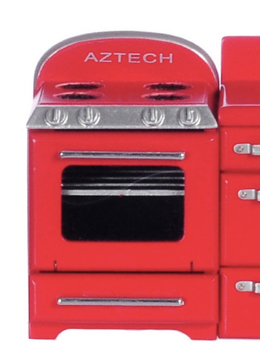 Dolls House Retro 1950's Red Cooker Stove Miniature 1:12 Kitchen ...