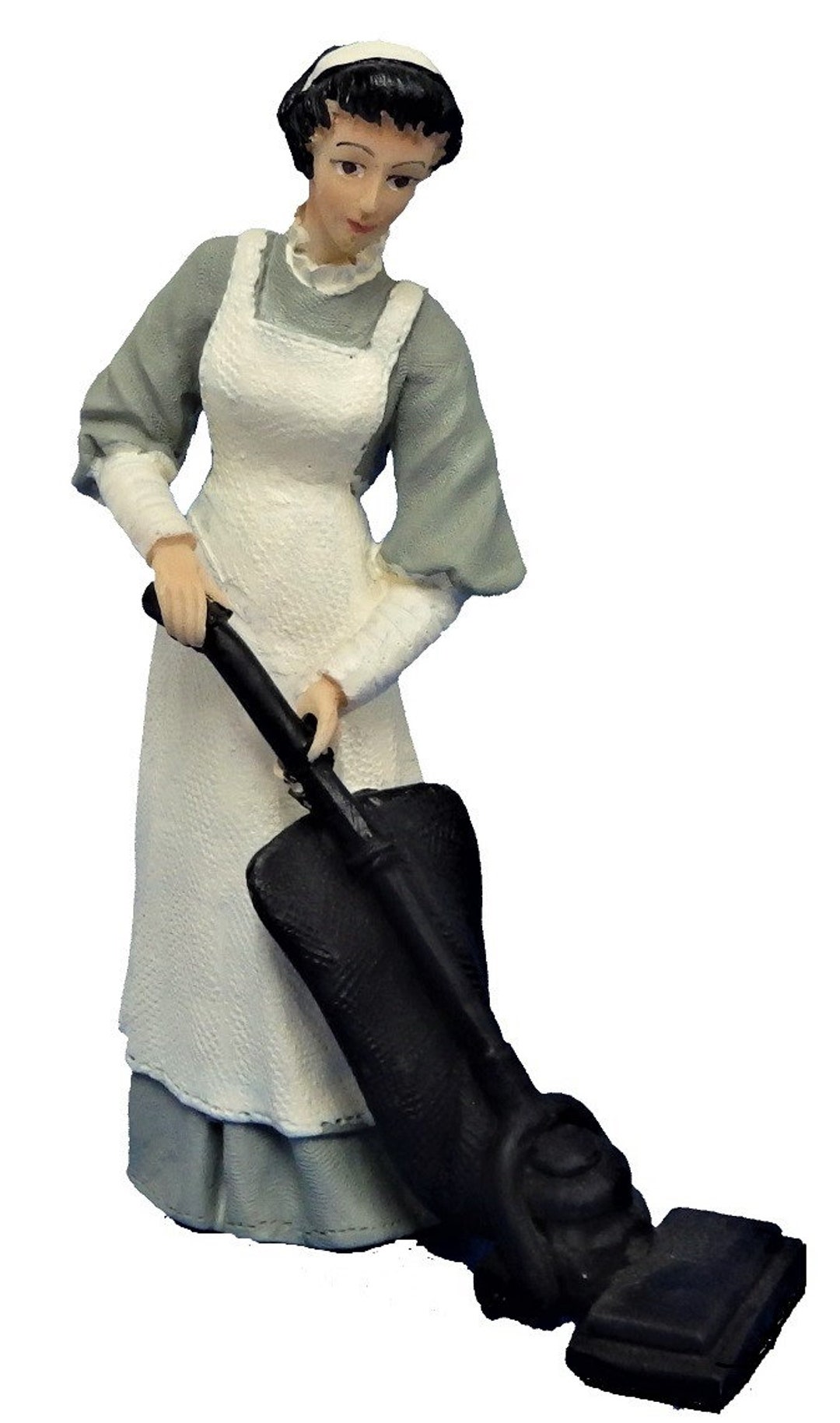 Dolls House People Victorian Maid in Grey Hoovering Resin Figure - Etsy