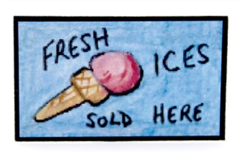 Dolls House fresh Ices Display Sign Miniature Ice - Etsy