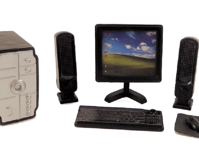 Dollhouse Miniature Computer Table or Desk by Miniatures World - Etsy