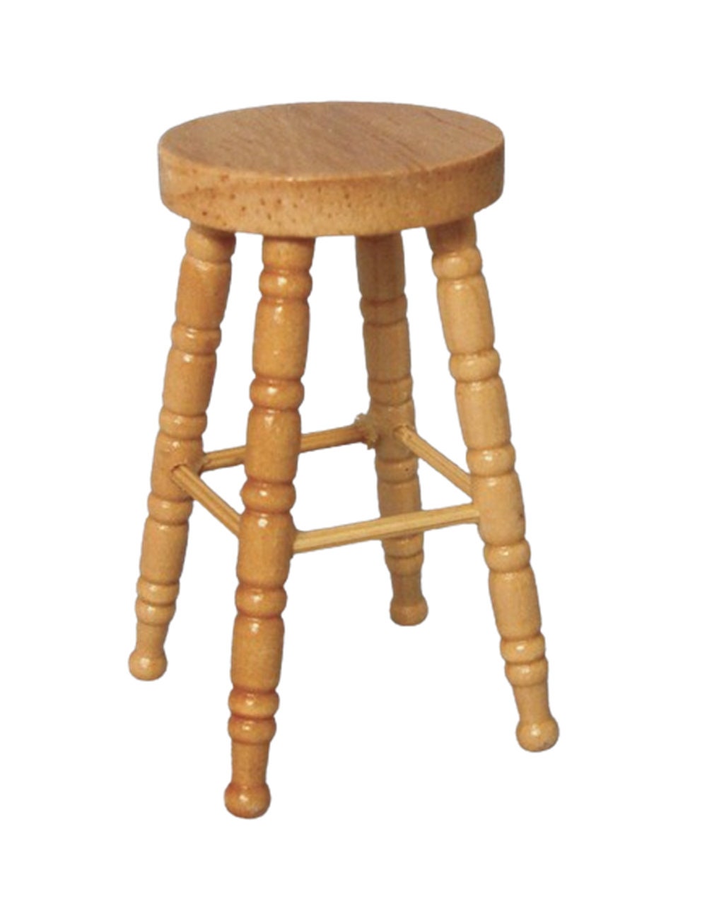 Dolls House Stool Light Oak Four Legged Breakfast Bar Kitchen Cafe ...