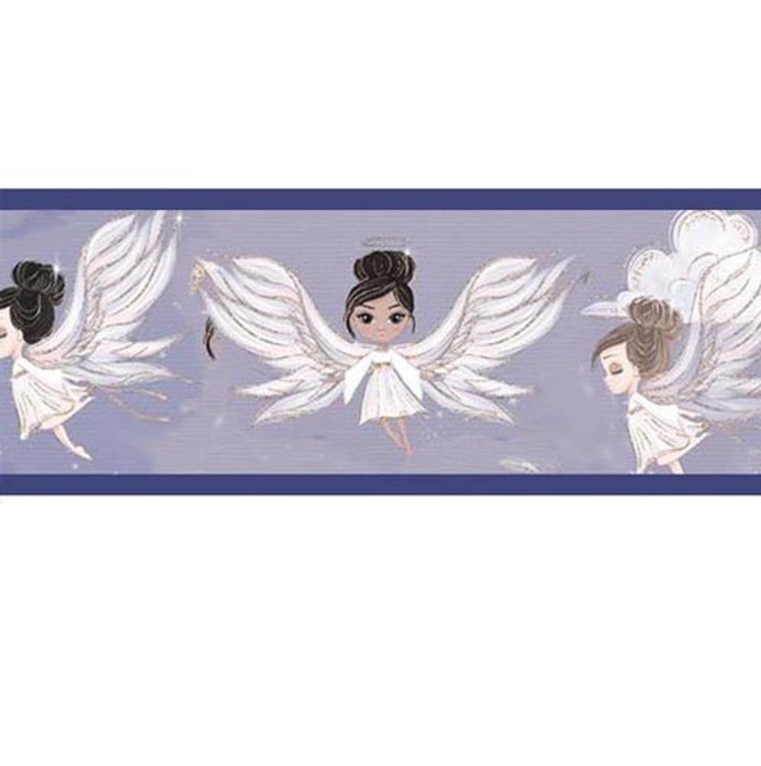 Dolls House Nursery Wallpaper Border Modern Angels 1:24 1/2 Inch ...