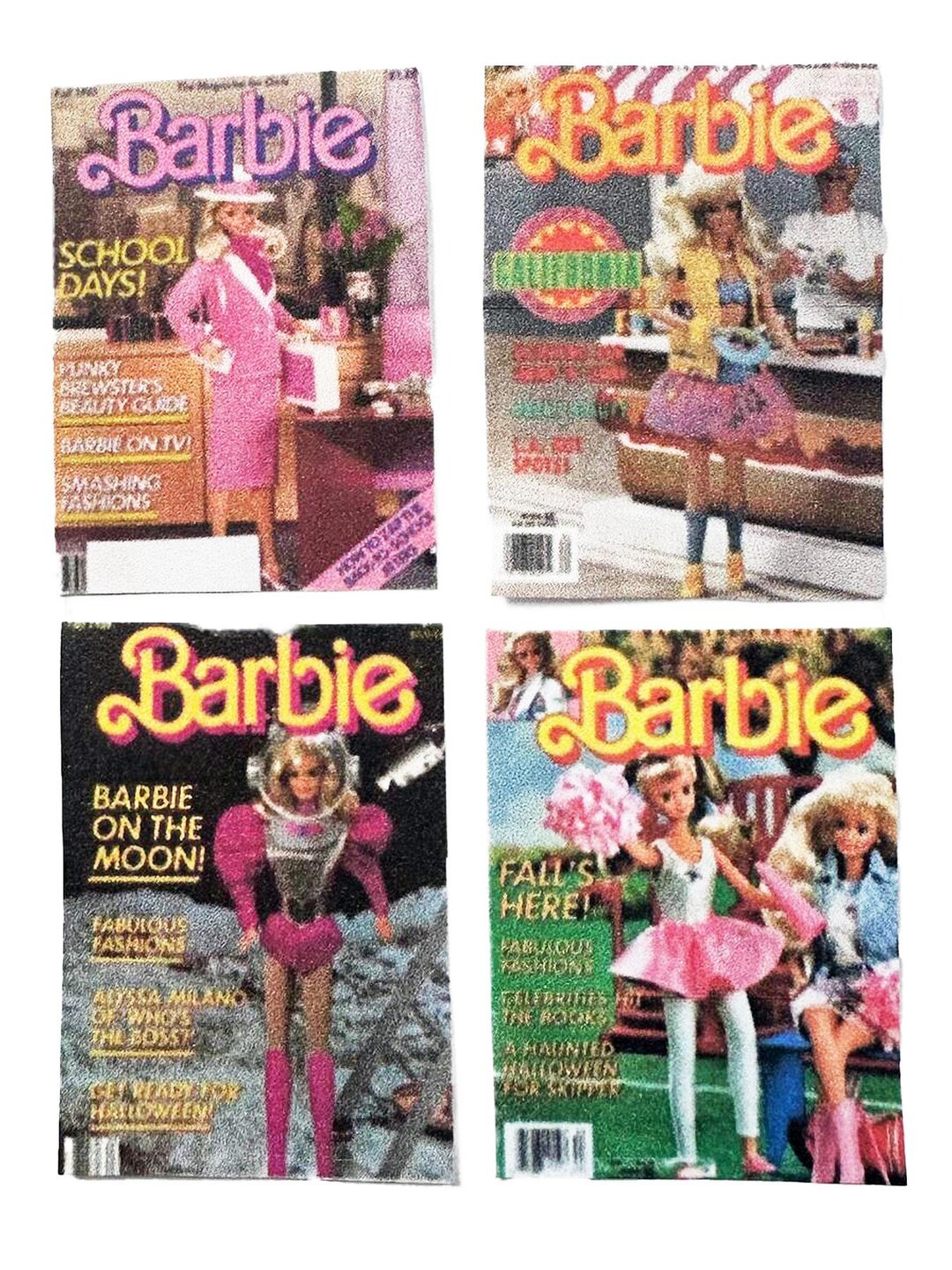 Dolls House Barbie Magazine Cover Set Retro Wall Poster 1:12 Bedroom ...