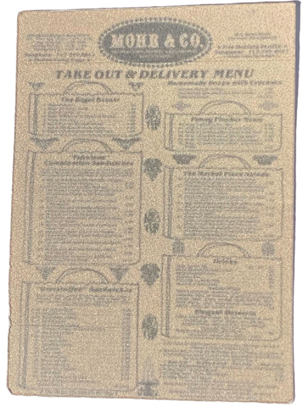 Dolls House Retro Restaurant Takeout Food Menu 1:12 Cafe Diner ...