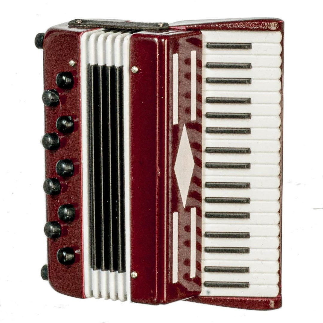 Dolls House Accordion Red Miniature Music Room School Instrument 1:12 ...