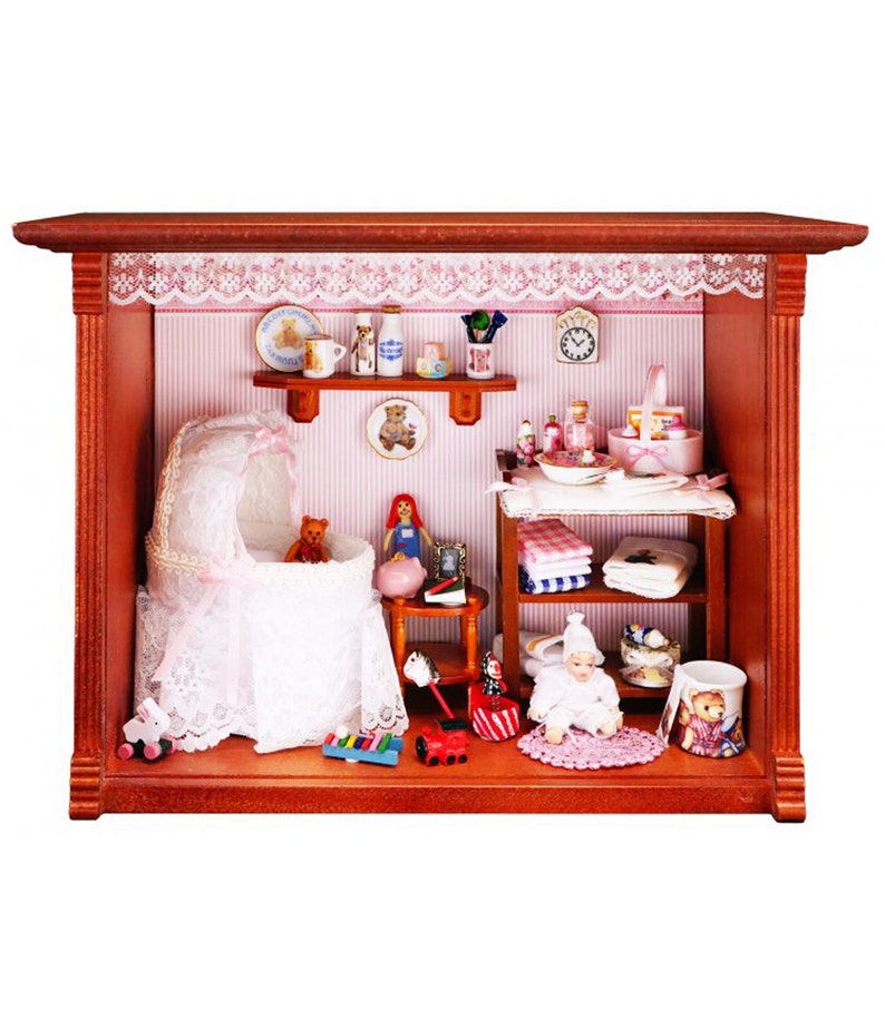 Dolls House Children's Nursery Room Box Display Reutter Miniature Ready ...