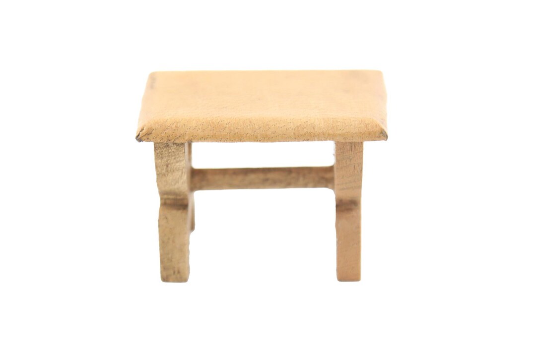 Dolls House Pioneer Wooden Leather Spanish Foot Stool Hacienda Living ...