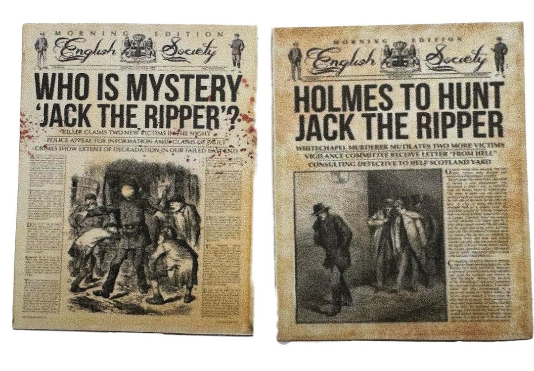 Dolls House Newspaper Covers Jack the Ripper Murder Headlines 1:12 ...