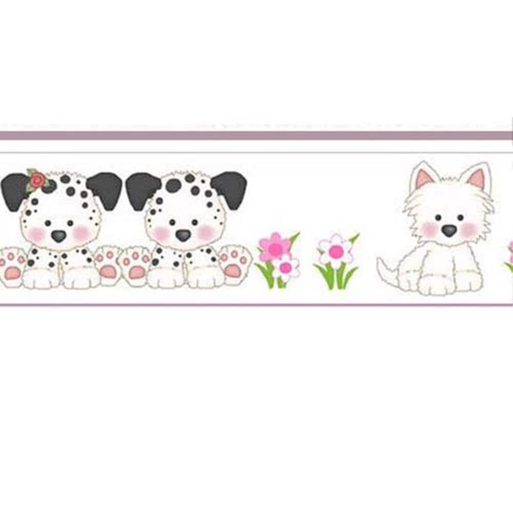 Dolls House Nursery Wallpaper Border Cute Dogs 1:24 1/2in Miniature ...