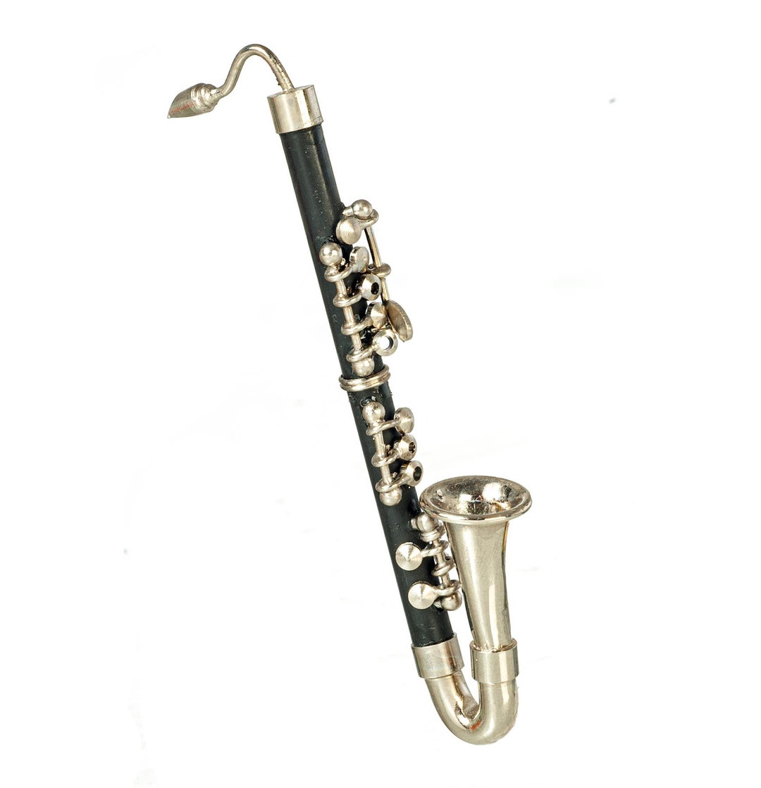 Dolls House Bass Clarinet Black Miniature Music Room School Instrument ...