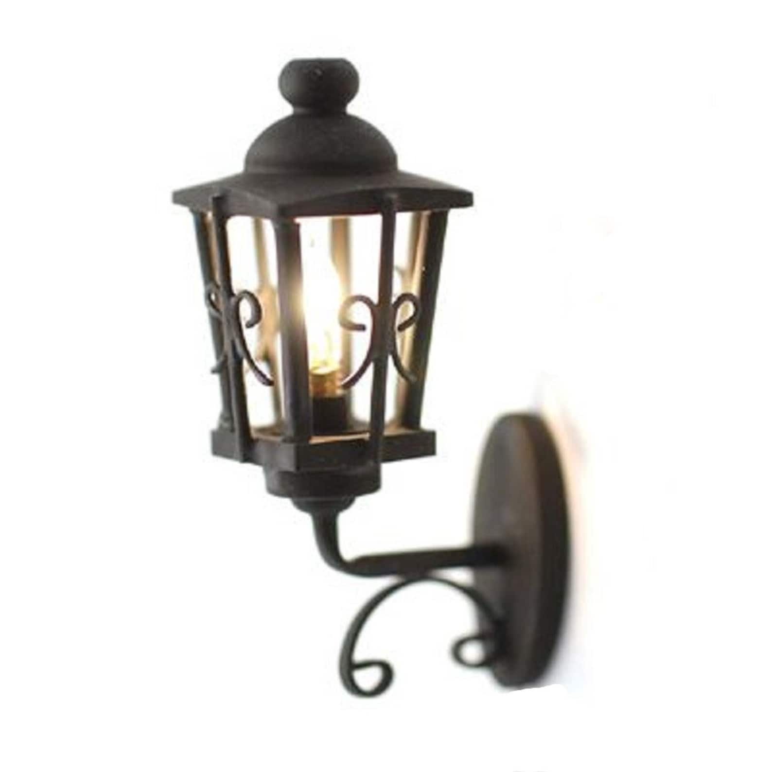 Dolls House Black Carriage Coach Lamp Ornate Outside Wall Light 12V ...