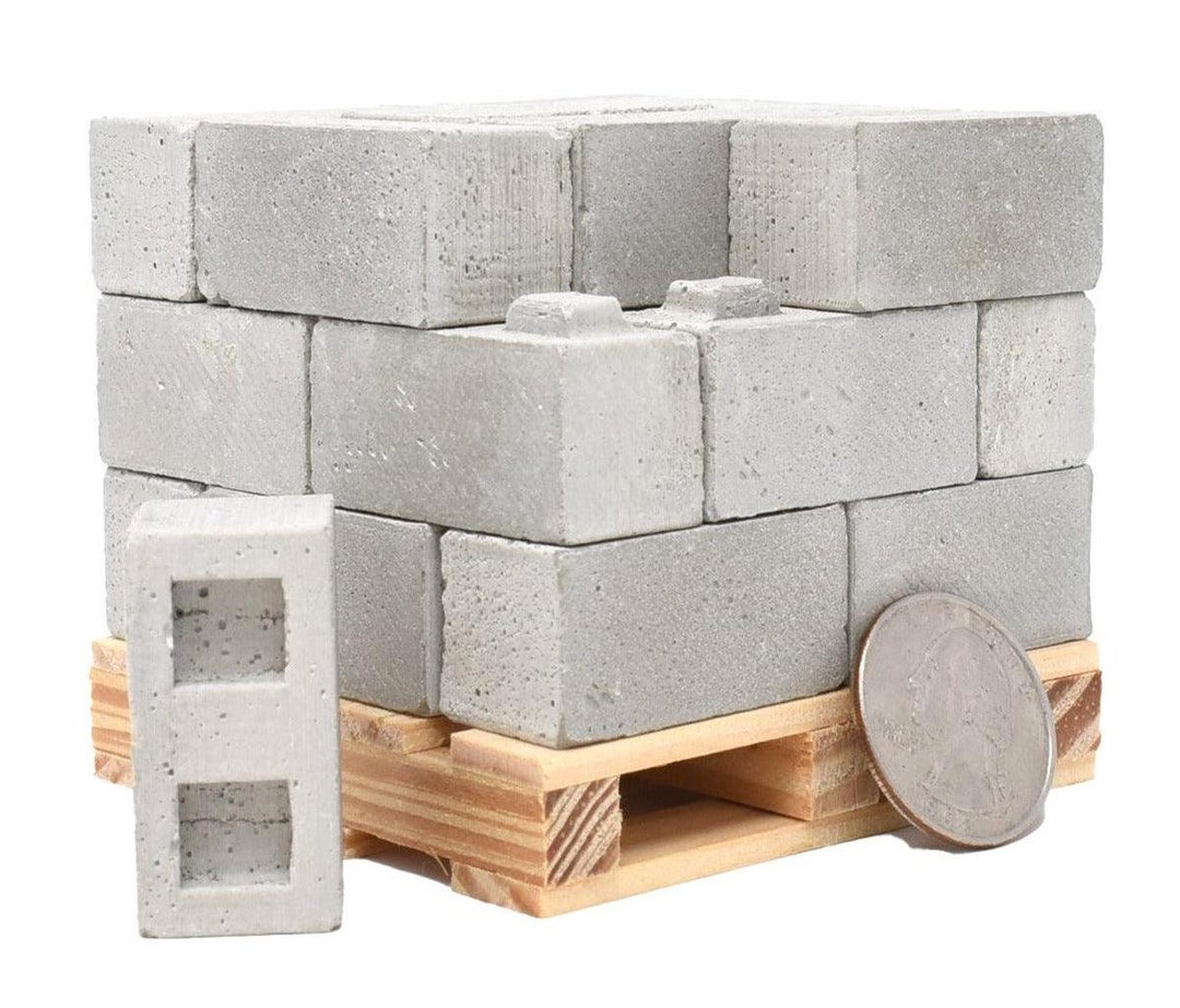 Dolls House Construct-a-block 24 Concrete Blocks on Pallet Building ...