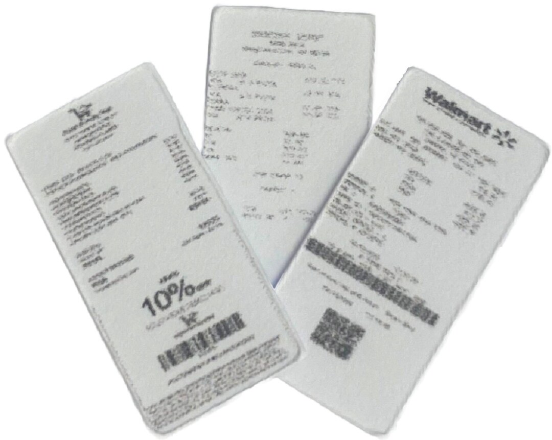 Dolls House Receipts Shop Retail Store Grocery Supermarket Bills 1:12 ...