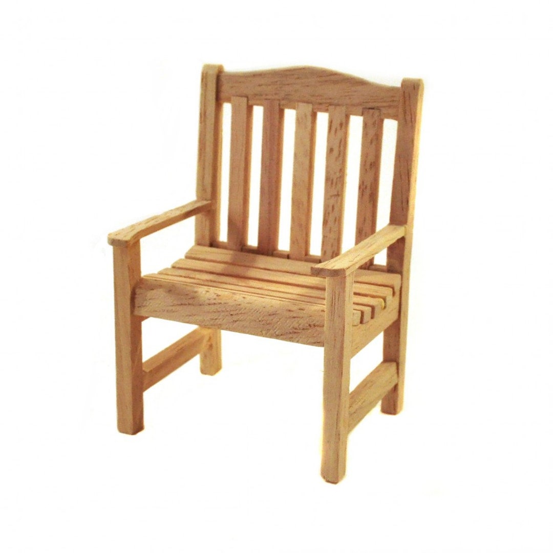 Dolls House Bare Wood Garden Chair Miniature Wooden Unfinished Patio ...