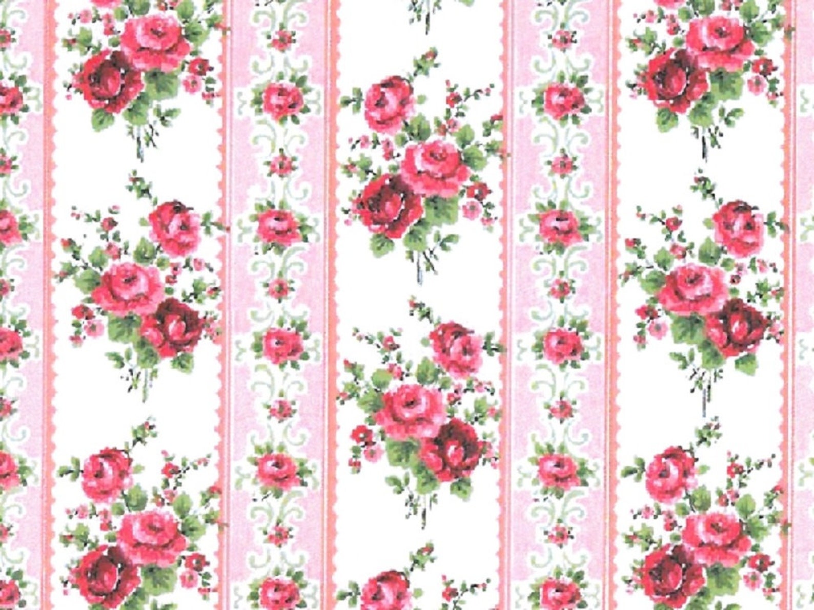 Dolls House Large Pink Roses Wallpaper Miniature Print 1:12 Scale - Etsy
