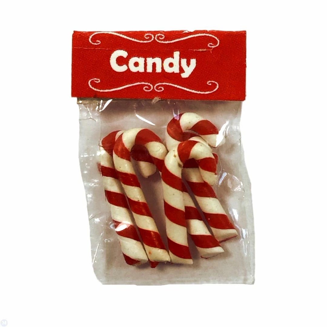 Dolls House Packet of Candy Canes Miniature Christmas Shop Store ...