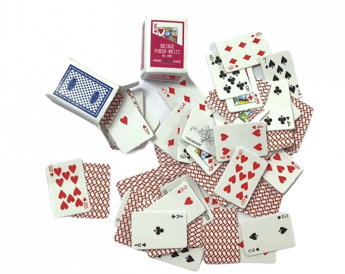 Miniature Deck of Playing Cards 3/4 Set of 52 Flat Back Miniatures 324 ...