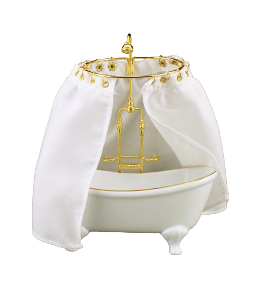 Dolls House White Shower Bath Tub With Curtain Reutter Bathroom ...