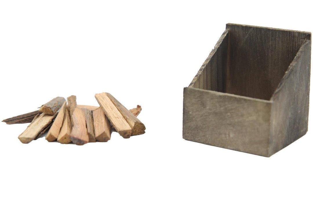 Dolls House Rustic Fire Wood Log Box Pioneer Fireside Fireplace Stove ...