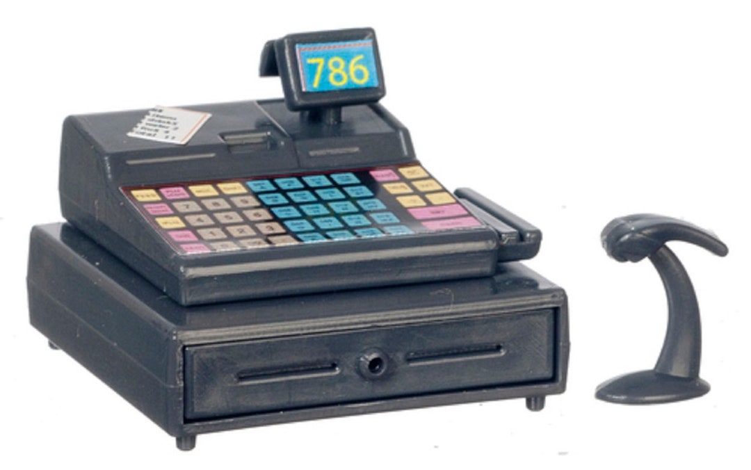 Dolls House Modern Cash Register Till With Scanner Miniature Shop ...