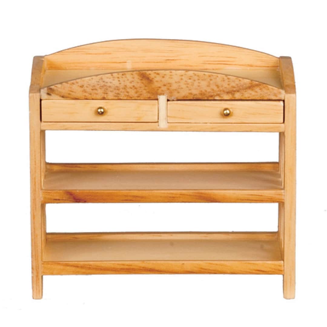 Dolls House Light Oak Mission Baby Changing Table Miniature Nursery ...