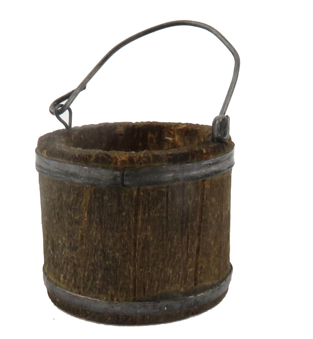 Dolls House Rustic Water Bucket Wooden Garden Farm Stable Ranch ...