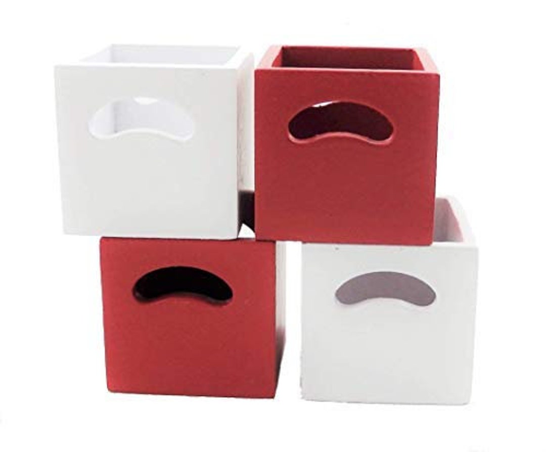 Dolls House 4 Modern Red & White Cube Storage Boxes Miniature 1:12 - Etsy