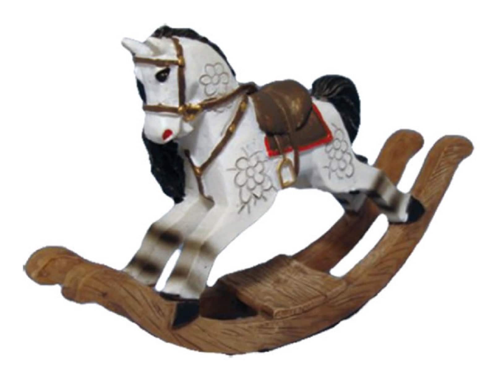 Dolls House White Rocking Horse Old Fashioned Nursery Toy Shop ...