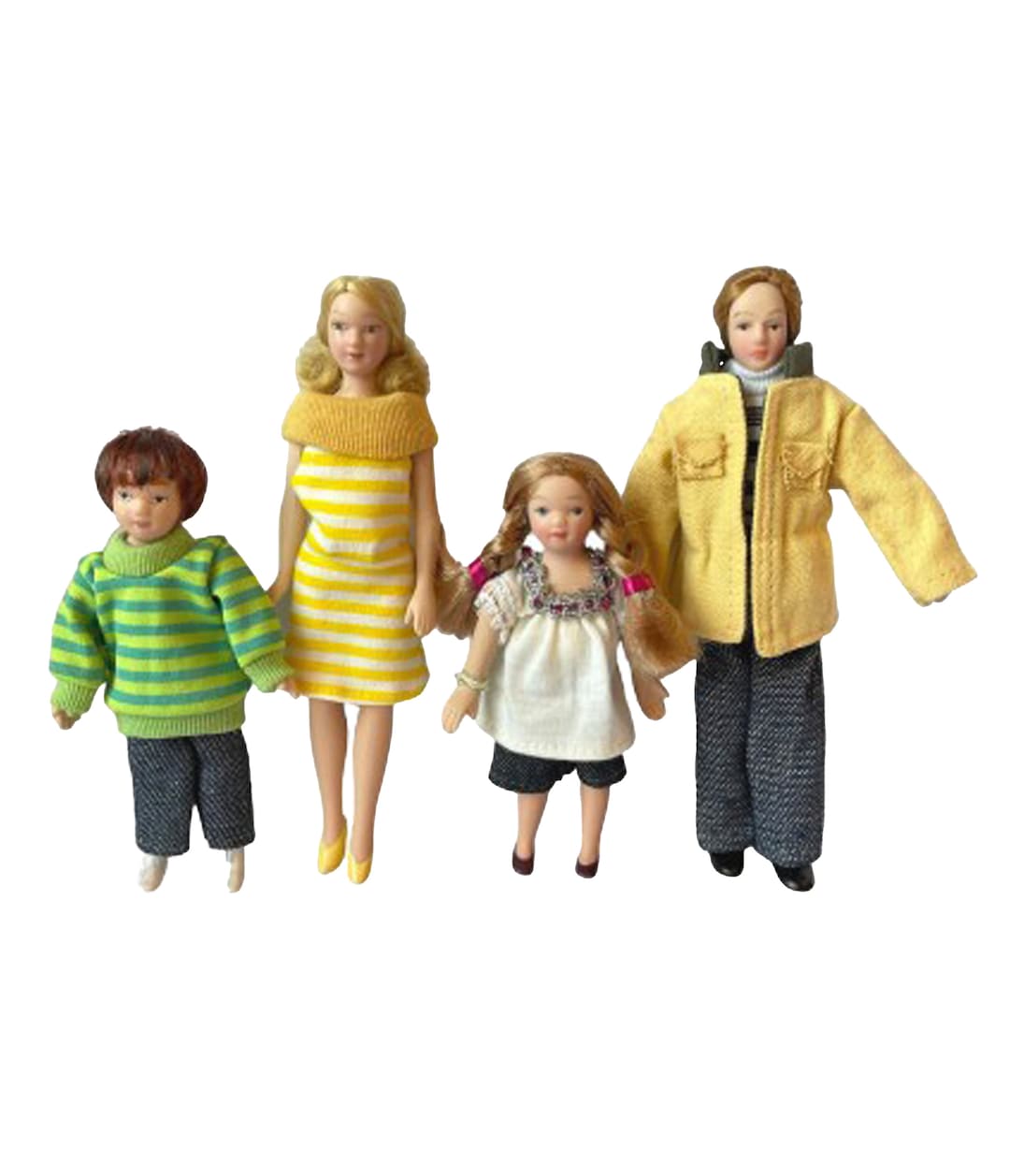 Dolls House Family of 4 People Miniature Modern Porcelain Figures 1:12 ...