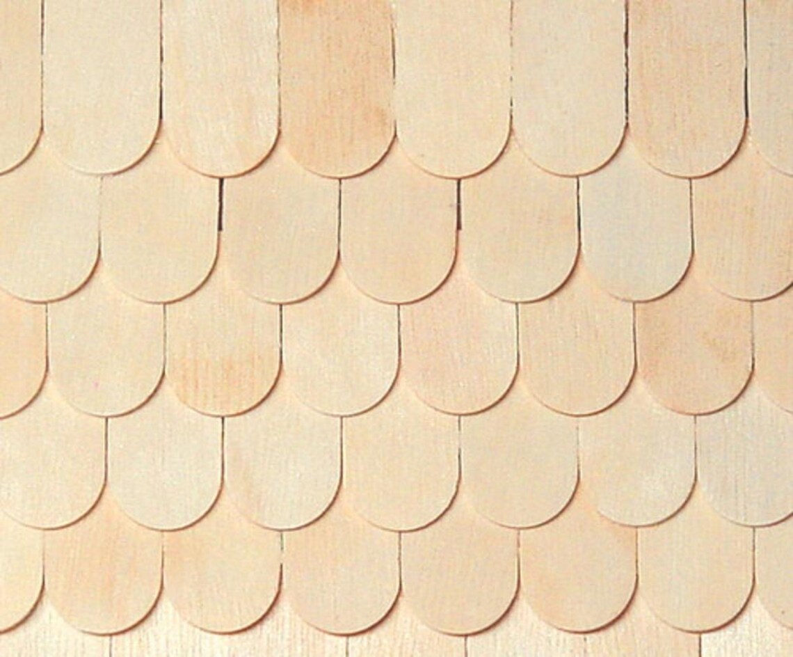 Dolls House Pack of 400 Fish Scale Shingles 1:24 Half Inch Wooden ...