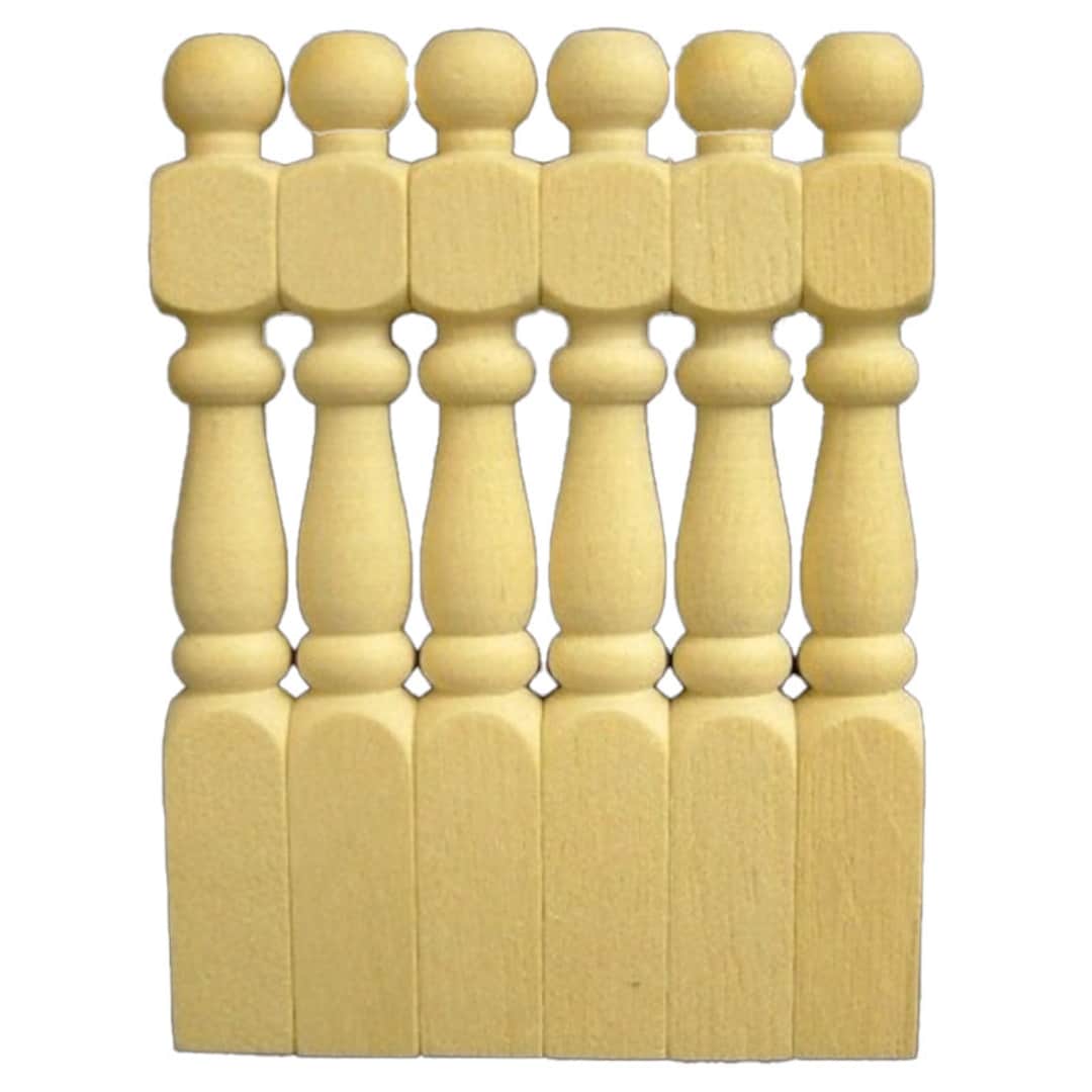 Dolls House 6 Natural Wood Turned Newel Posts Miniature 1:12 Scale - Etsy