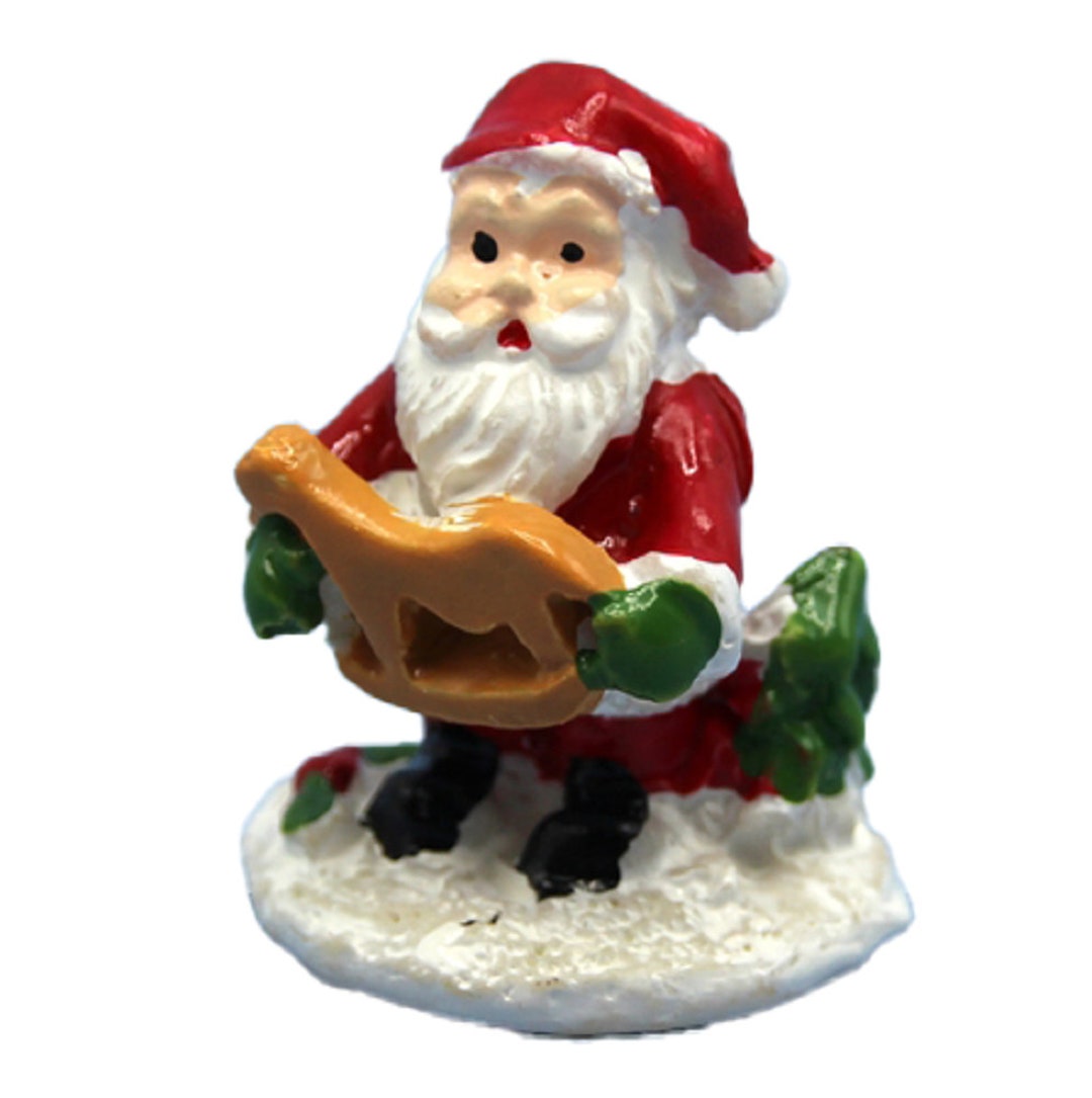 Dolls House Father Christmas Ornament Miniature Santa Claus Cake ...