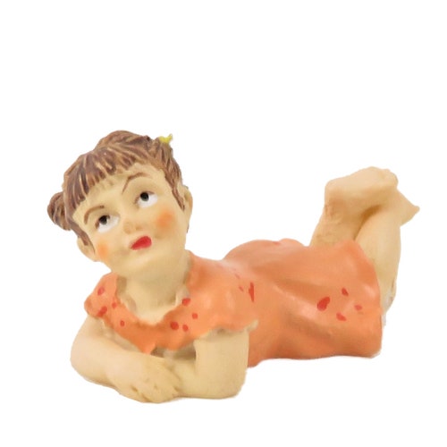 Dolls House People Young Girl Lying Down Chin on Hand Resin - Etsy