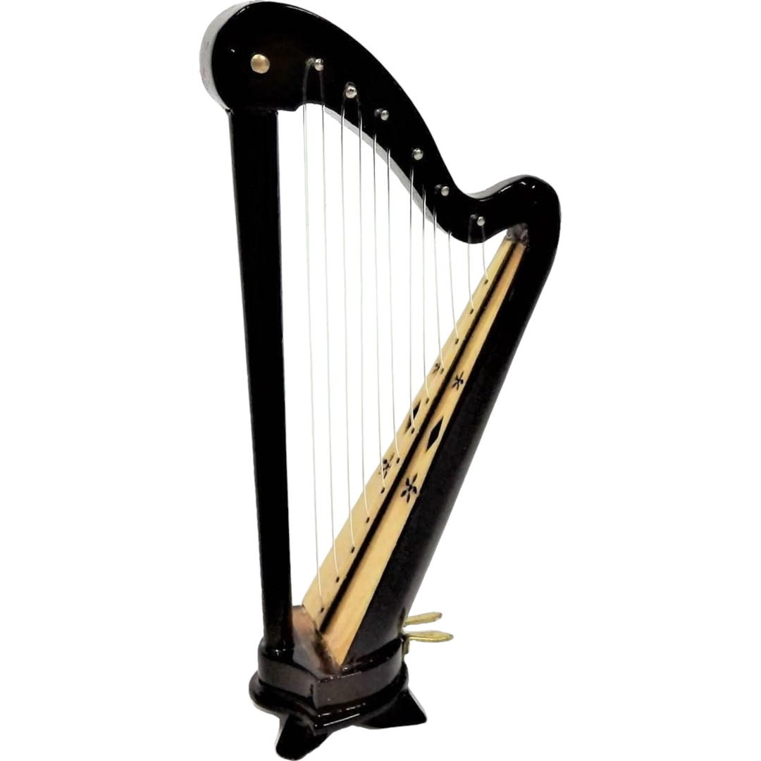 1:12 Welsh Harp Miniature Music Room Instrument Scale Dollhouse ...