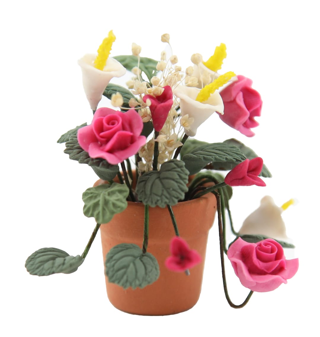 Dolls House Pink Flower Display in Terracotta Plant Pot 1:12 - Etsy