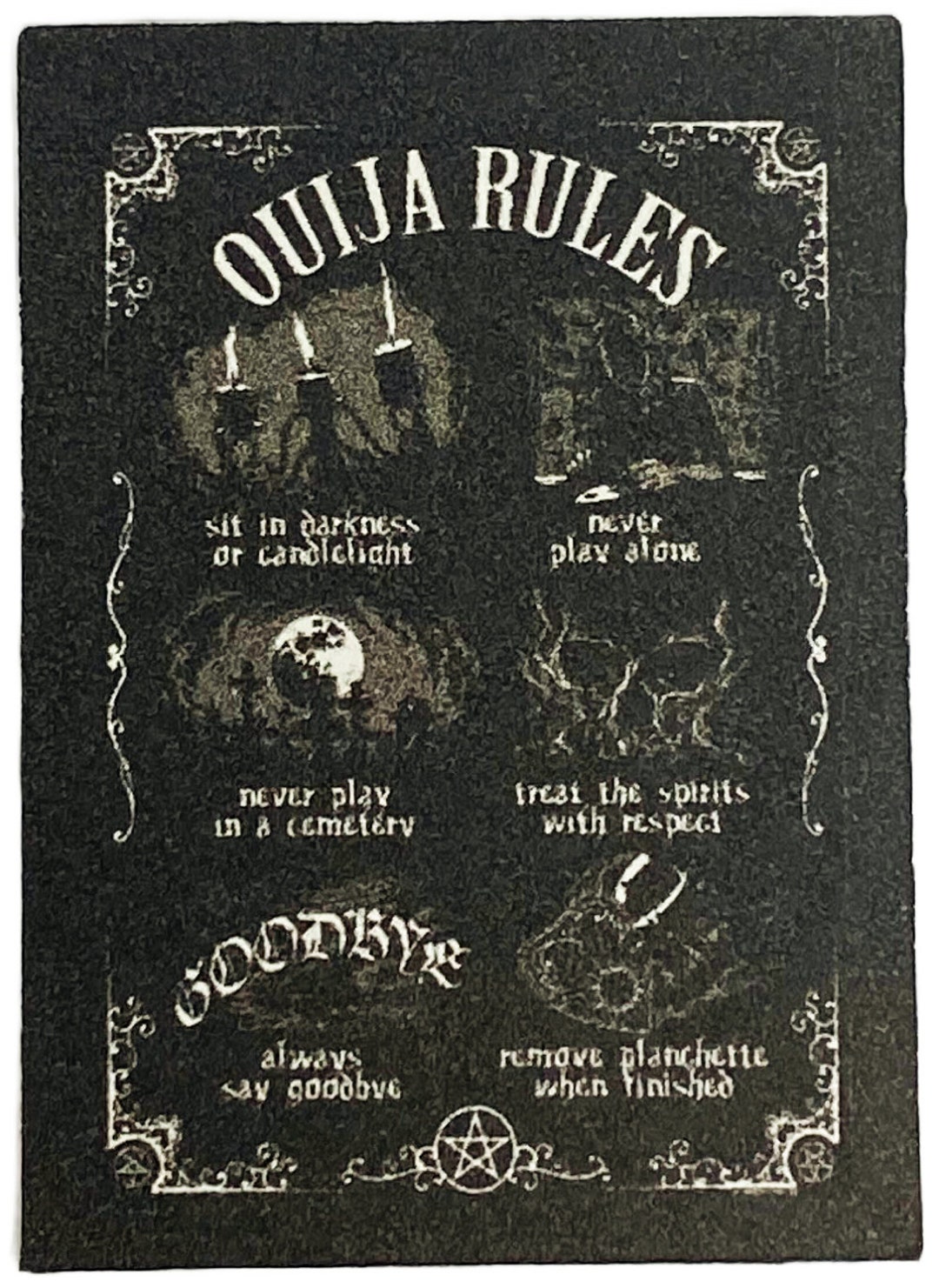 Dolls House Ouija Board Rules Halloween Spirit Poster Sign 1 12 Printed