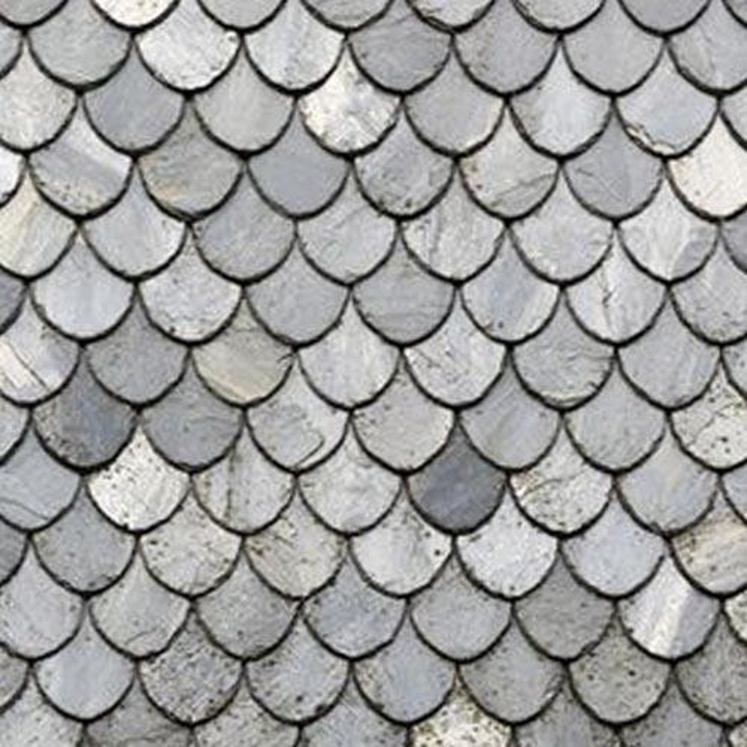 Dolls House Roof Tiles Shingles Fish Scale Slate Grey Miniature Roofing ...