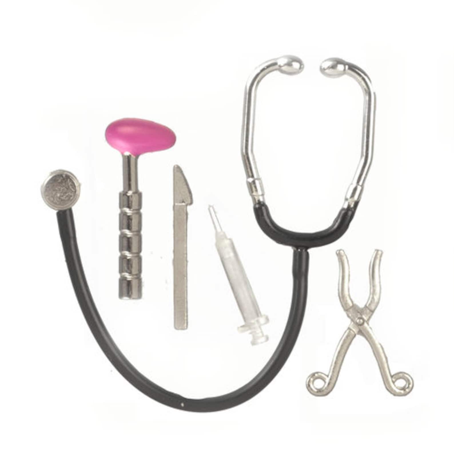 Dolls House Accessory Doctors Set Stethoscope Injection Scissors Knee ...