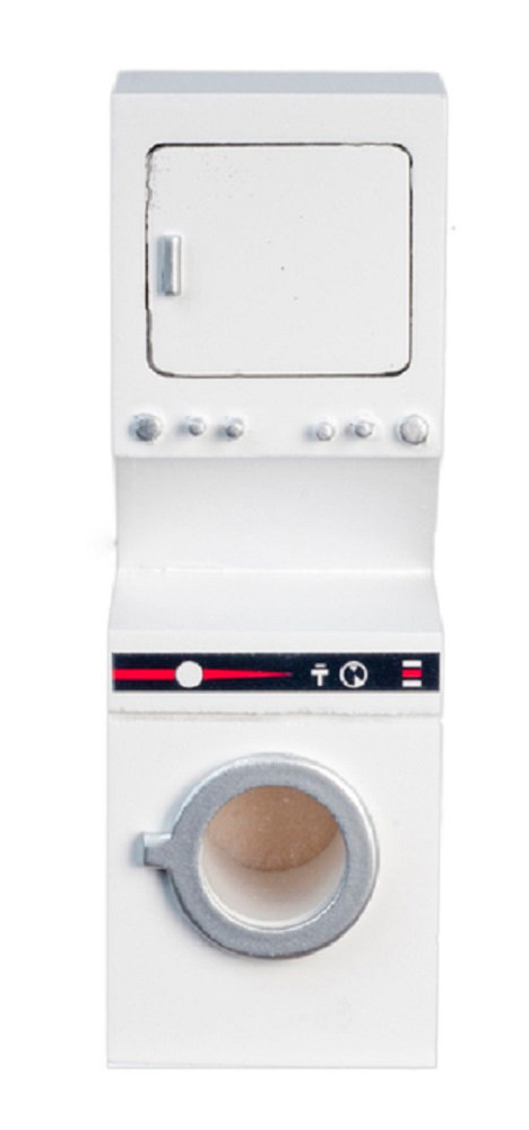 Dolls House Stacked Washing Machine & Dryer White Washer Dryer Kitchen ...