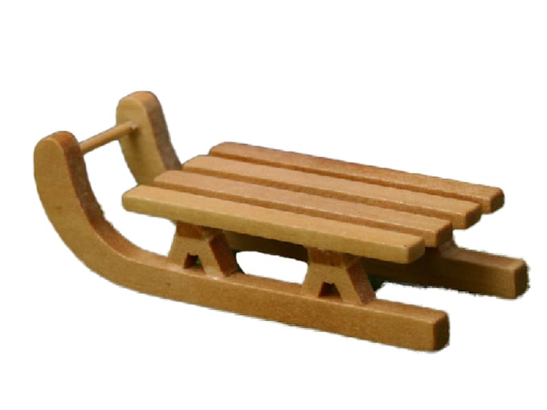 Dolls House Small Christmas Snow Accessory Flyer Sled Sledge Sleigh ...