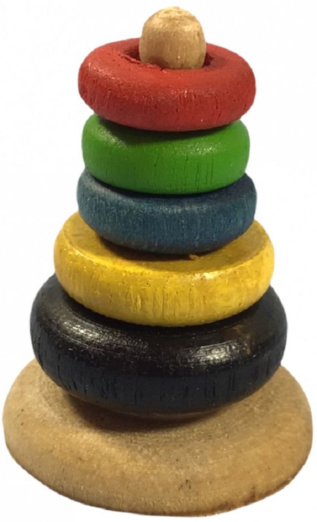 Dolls House Wooden Toy Ring Stacker Traditional Miniature Nursery ...